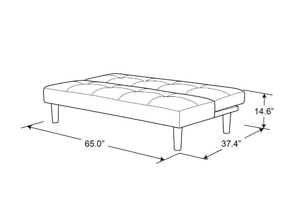 Futon convertible tela color gris marca Serta Easton Segunda que Barato