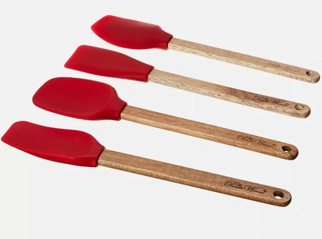 Set 4 espatulas con mango de madera para cocina – Pioneer Woman ...